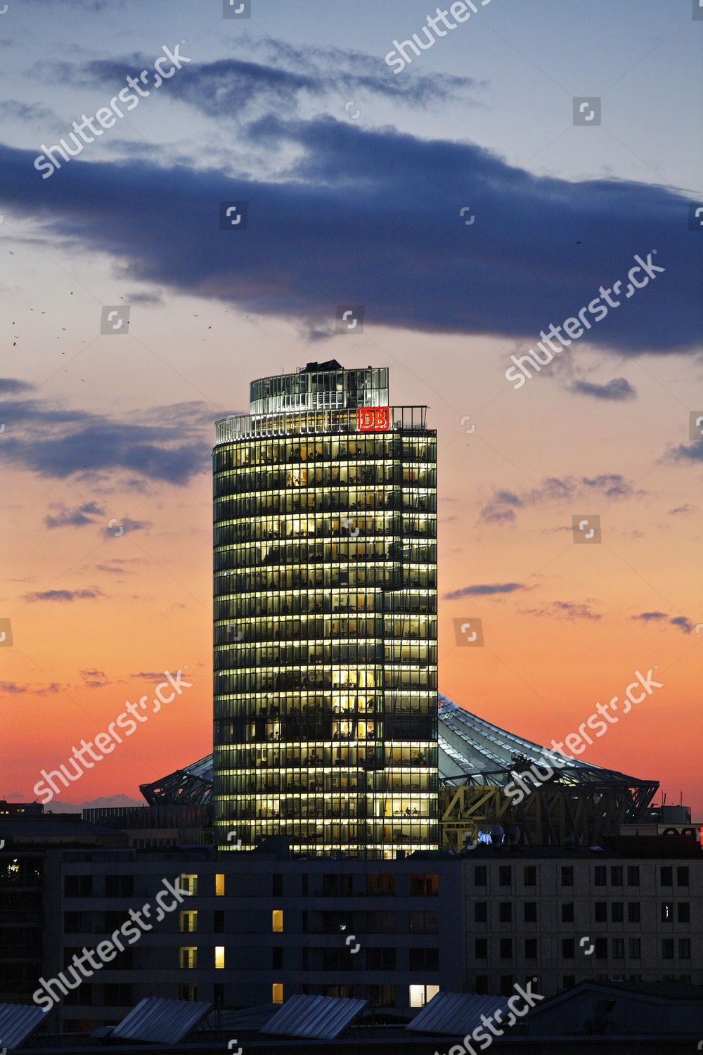 Db Tower Headquarters Deutsche Bahn Sony Editorial Stock Photo - Stock ...