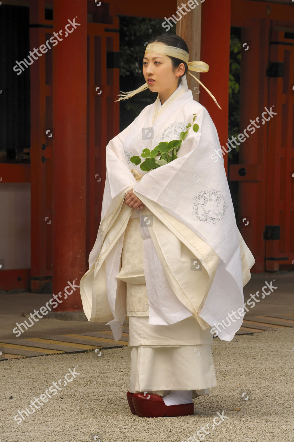 Miko Temple Servant Procession Shimogamo Shrine Editorial Stock Photo ...