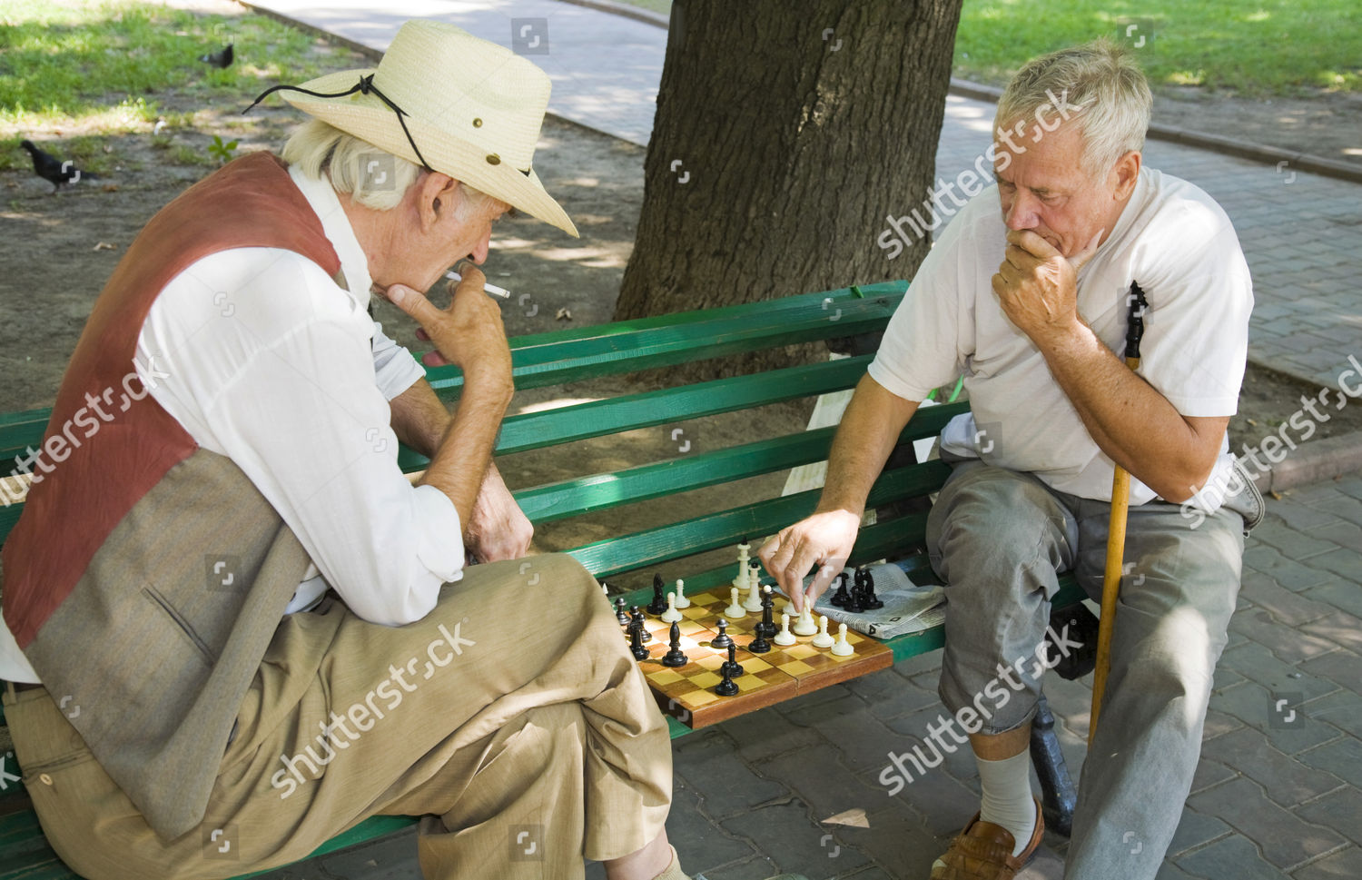 Two Old Men Playing Chess On Editorial Stock Photo - Stock Image ...