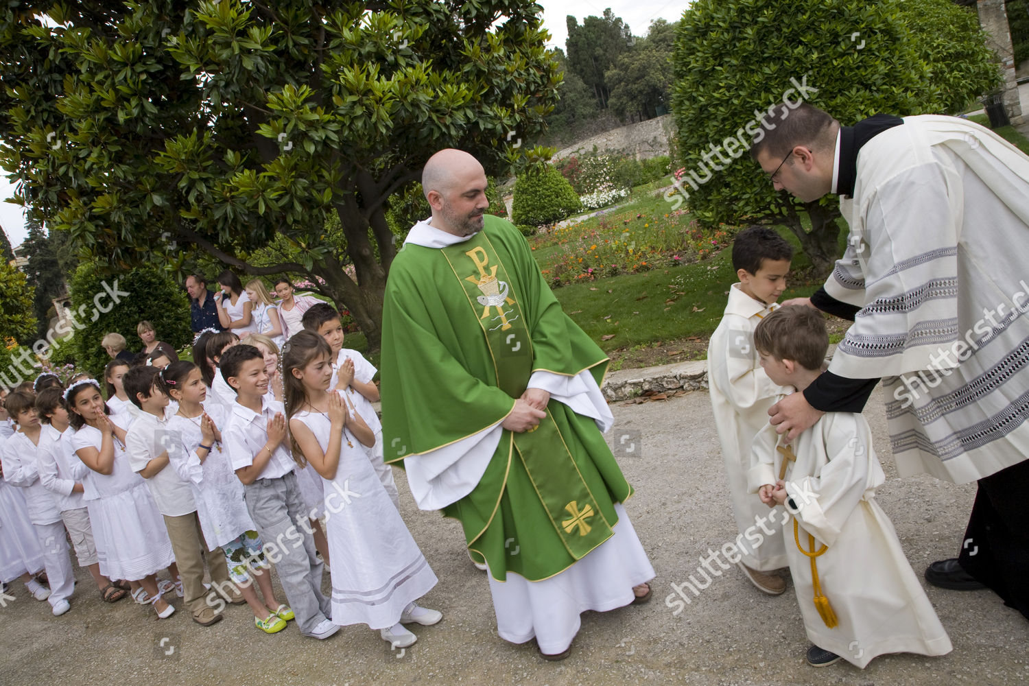 Children During Communion Monastery Garden Priests Editorial Stock ...