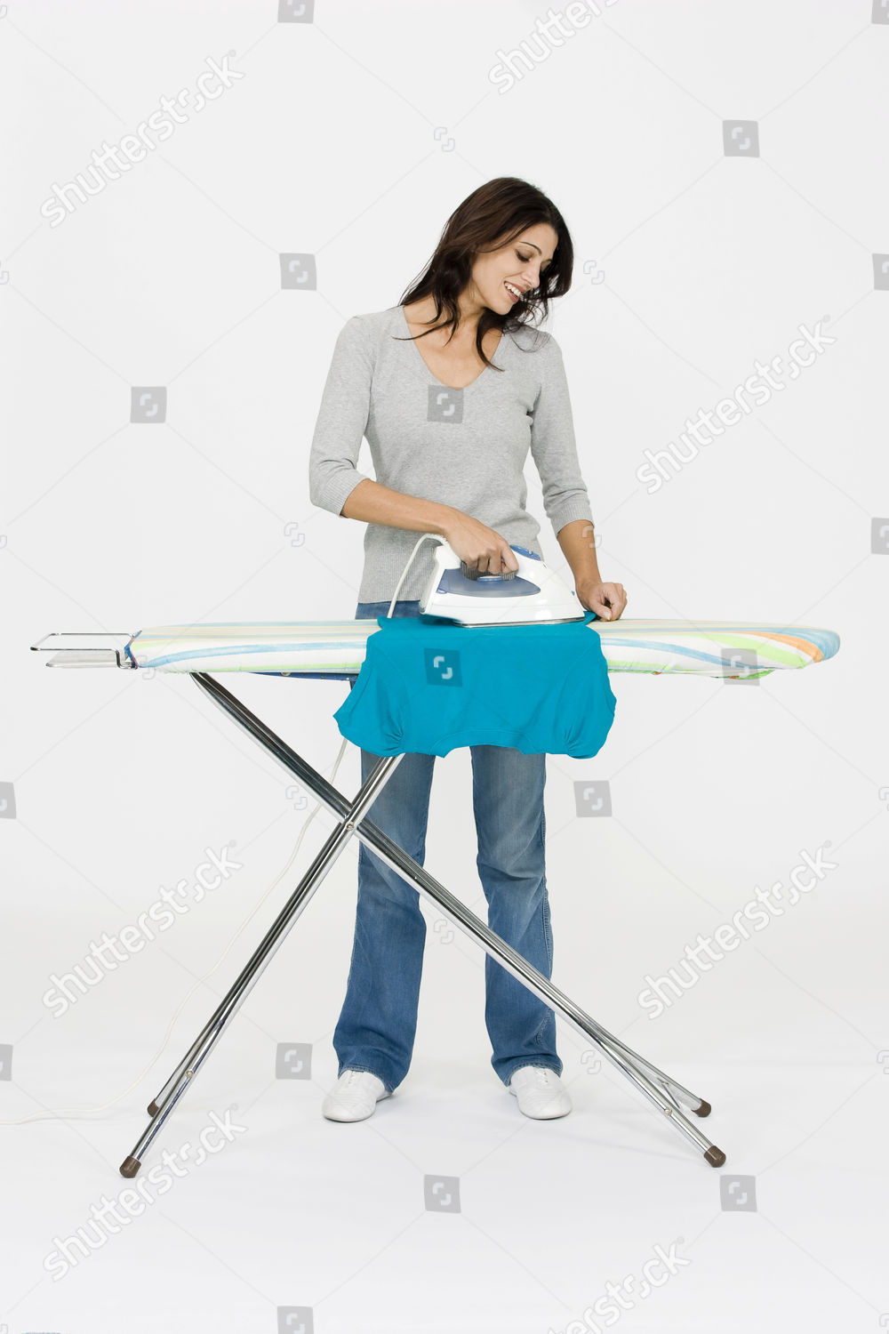 Model Released Woman Ironing Right Posture Editorial Stock Photo ...