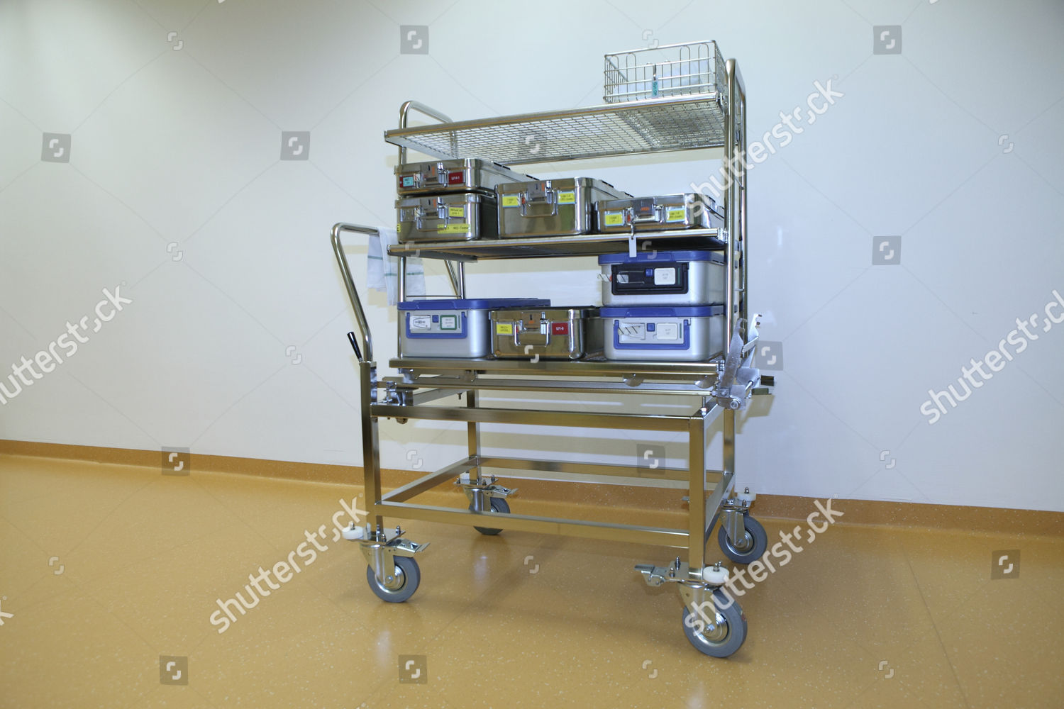 Metal Wagon Transporting Sterile Surgical Instruments Editorial Stock ...