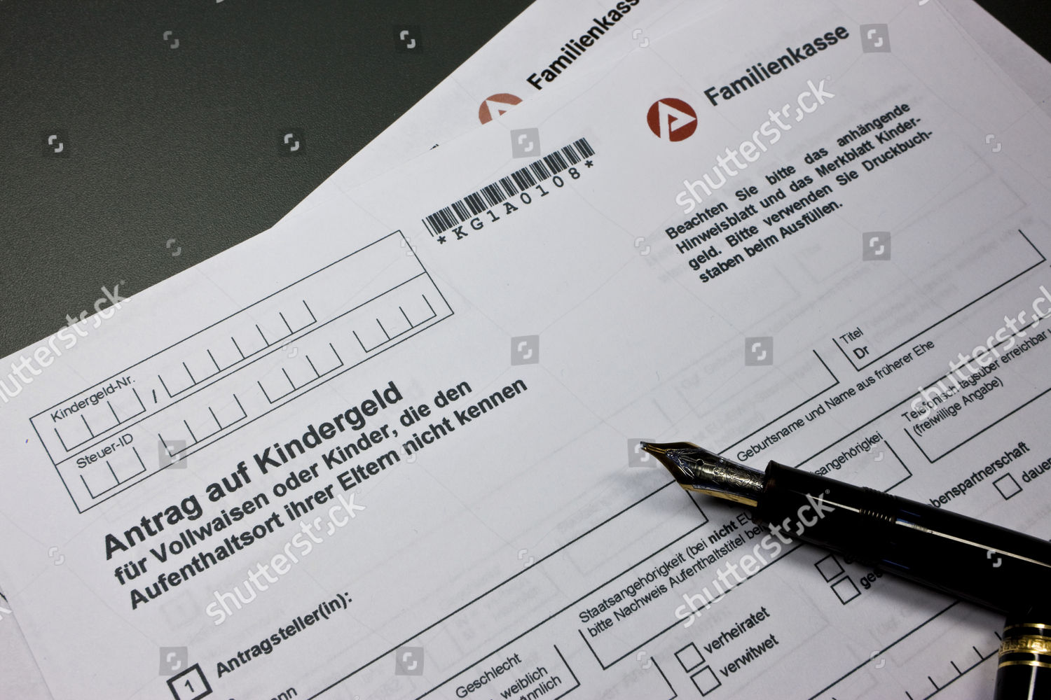 German Form Apply Child Benefits Orphans Editorial Stock Photo - Stock ...