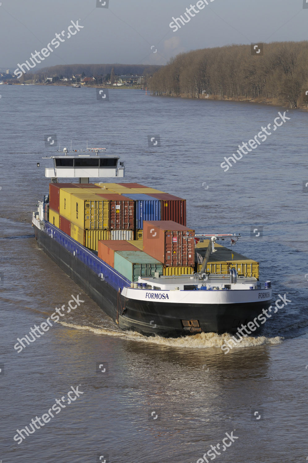 Formosa Container Ship On River Rhine Editorial Stock Photo - Stock ...