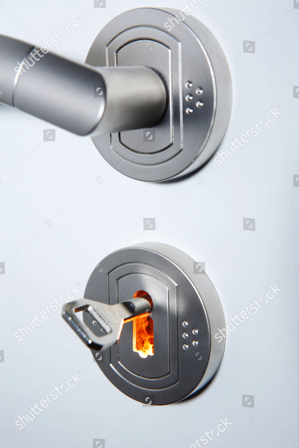 Door Handle Fire Through Keyhole Editorial Stock Photo - Stock Image ...