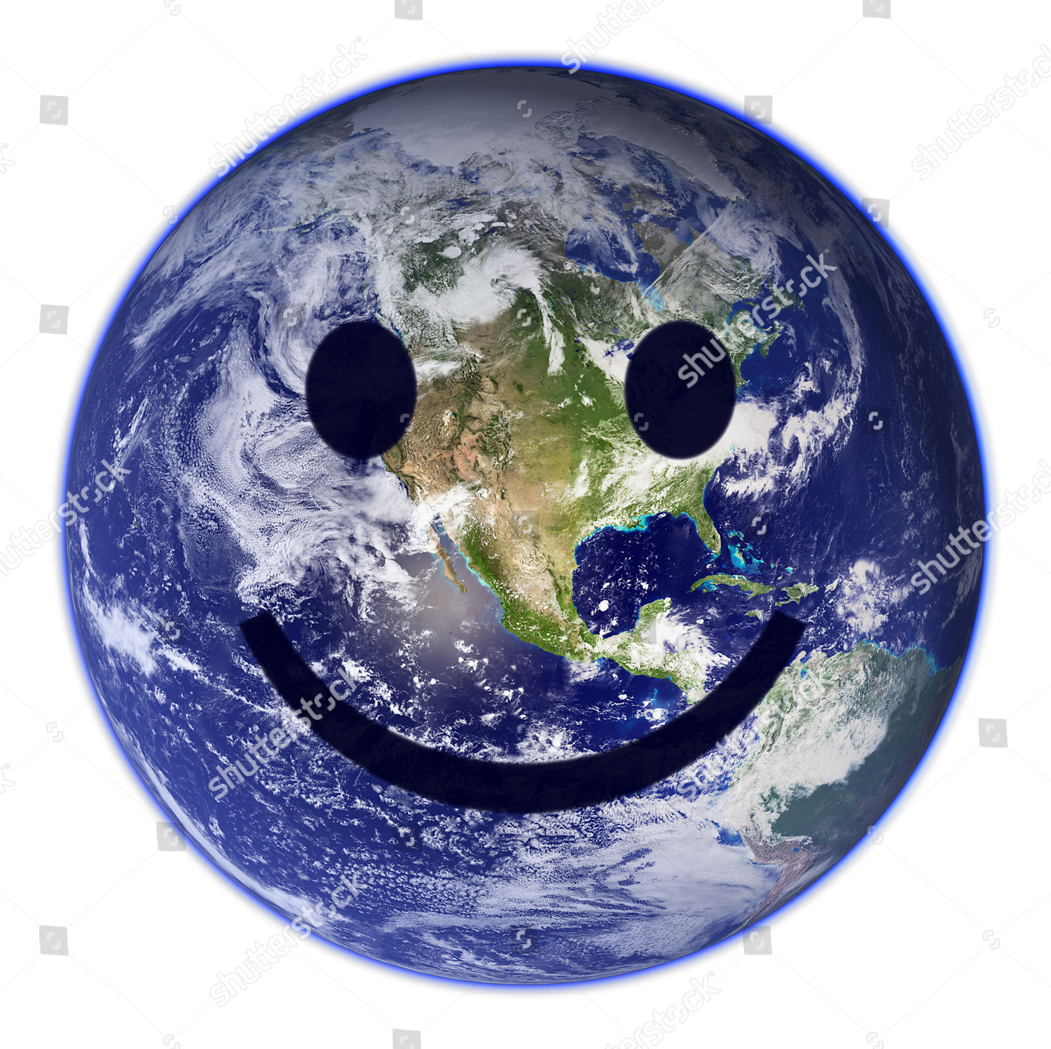 Smiley On Planet Earth Symbolic Picture Editorial Stock Photo - Stock ...