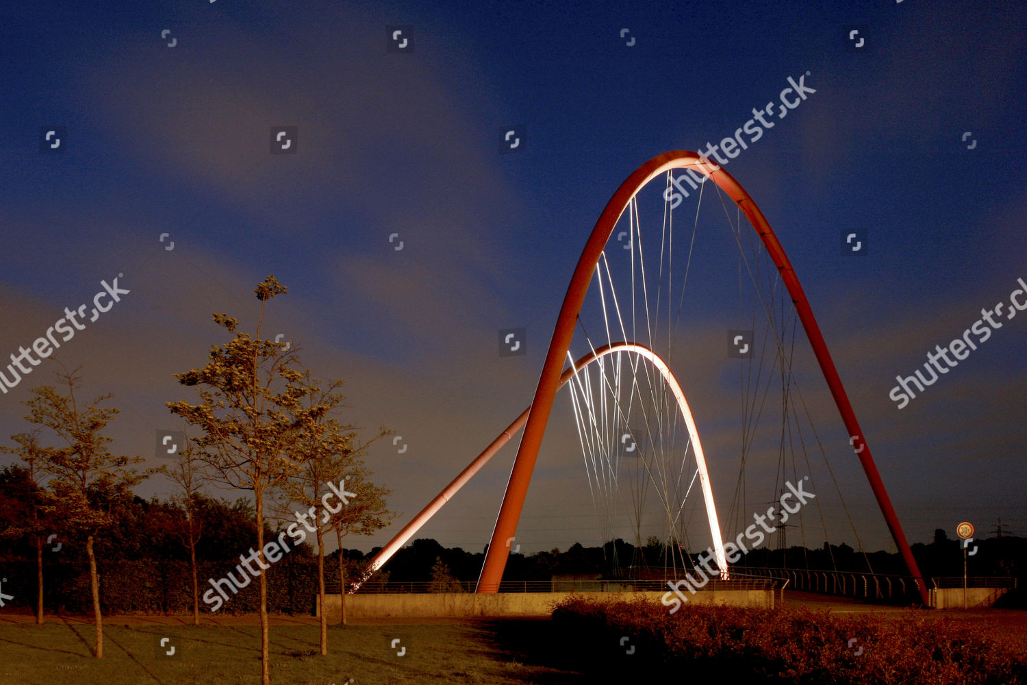 Double Arched Bridge Over Rhinehernecanal Nordstern Editorial Stock ...
