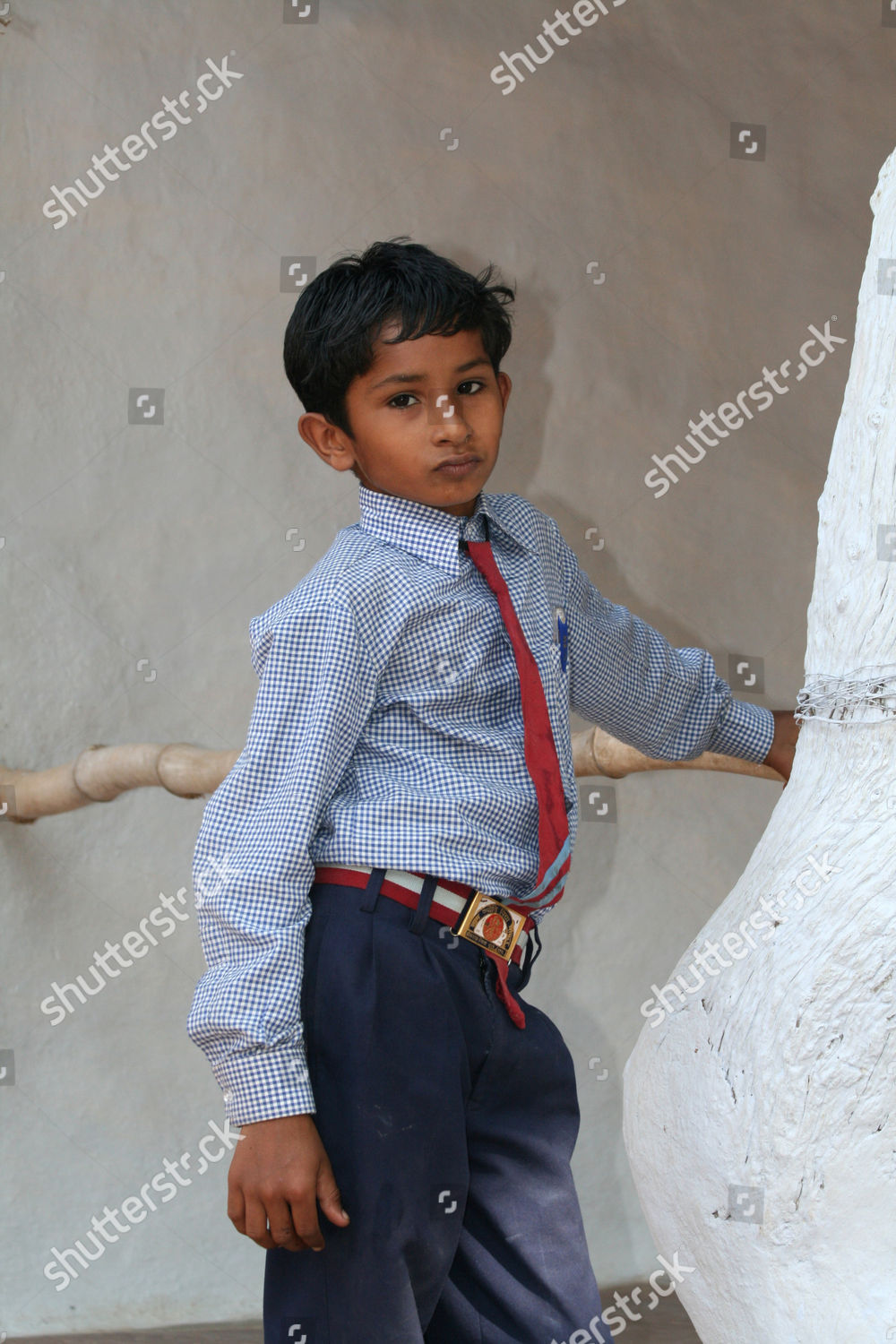 Indian Boy Wearing School Uniform Bundi Editorial Stock Photo - Stock ...