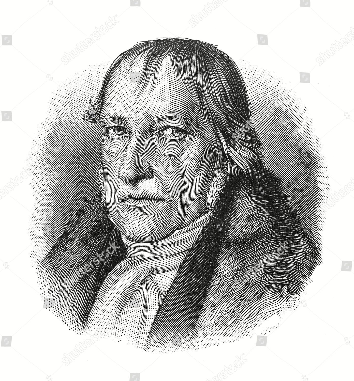 Woodcut Georg Wilhelm Friedrich Hegel Portrait Editorial Stock Photo ...
