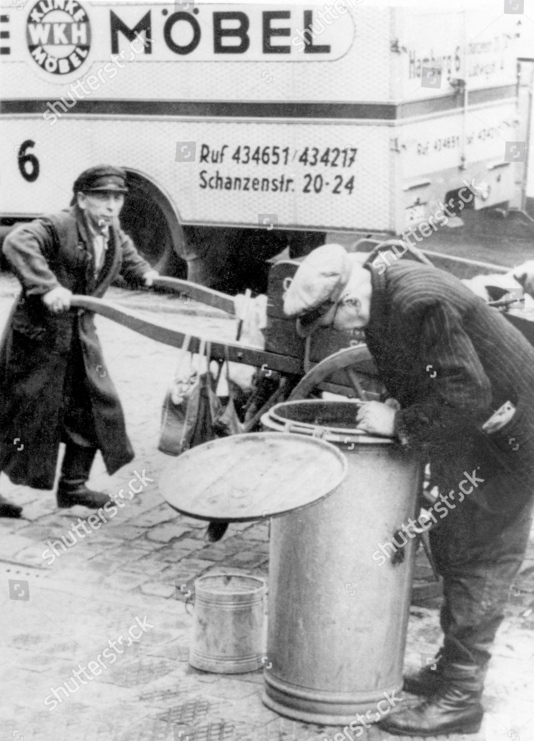 Historic Photograph Man Sifting Through Garbage Editorial Stock Photo ...