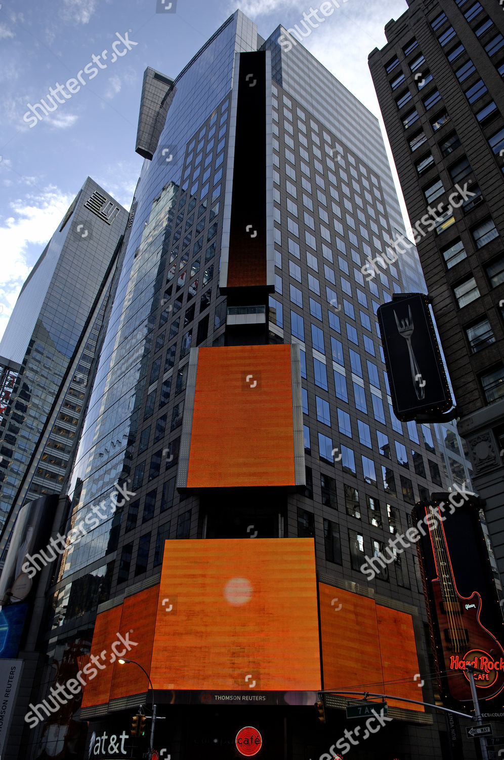 Illuminated Advertising Boards On Skyscrapers Times Editorial Stock ...
