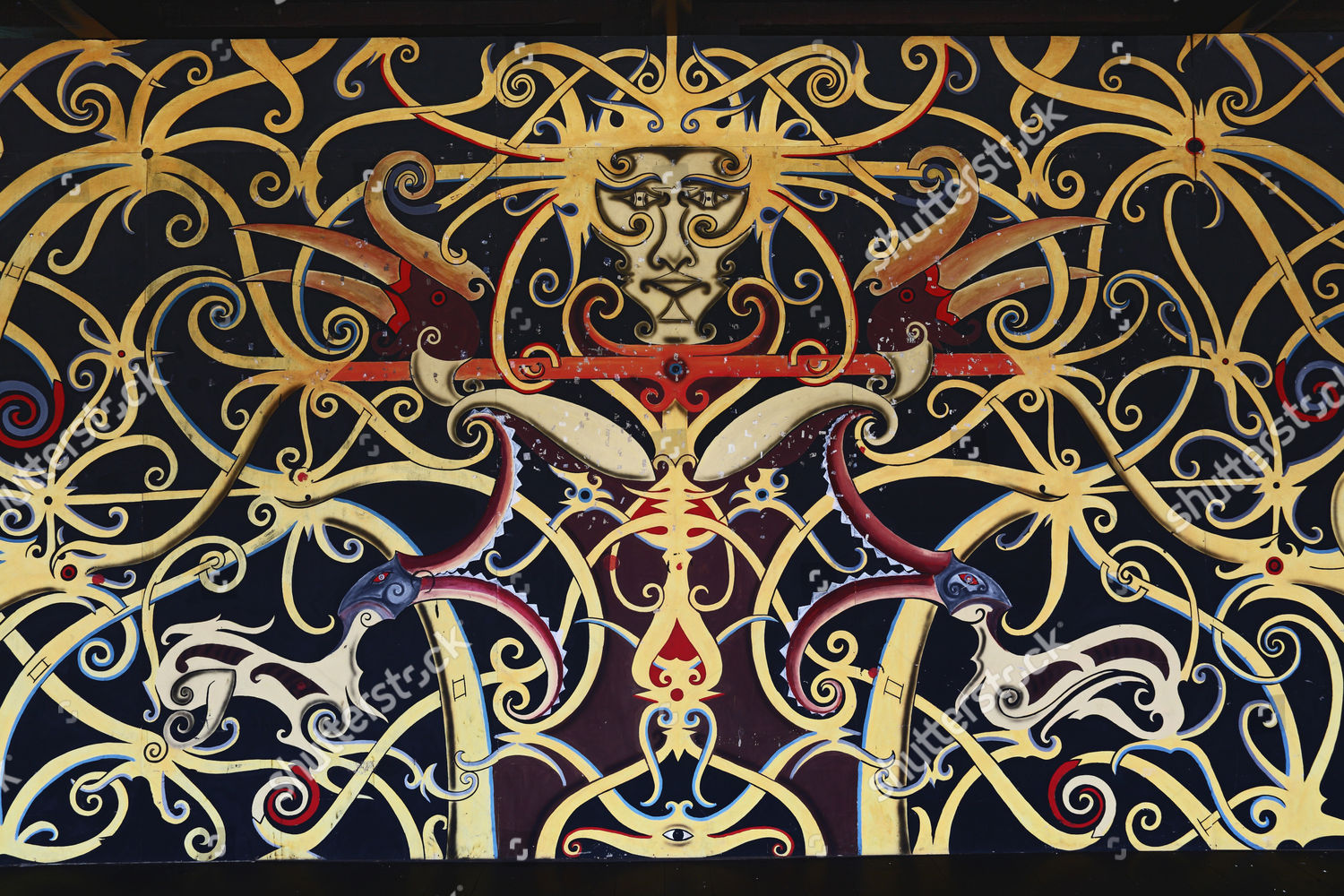Decoration On Traditional Dayak Longhouse Rumah Editorial Stock Photo ...