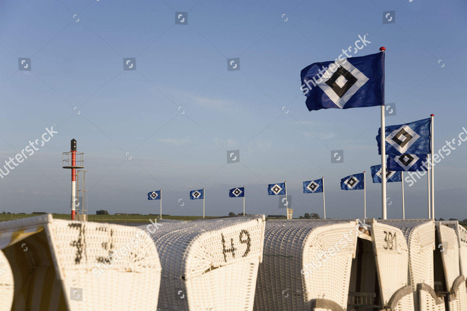 Flags Hamburger Sport Verein Hsv Being Editorial Stock Photo - Stock ...