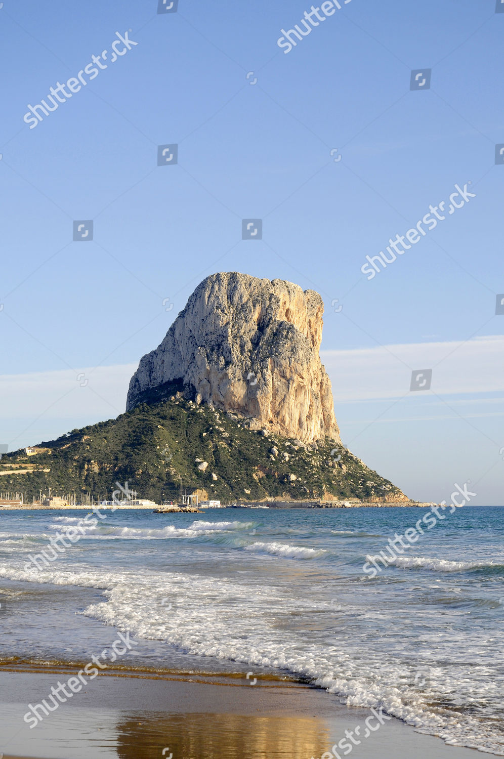 Beach Sea Penon De Ifach Rock Editorial Stock Photo - Stock Image ...