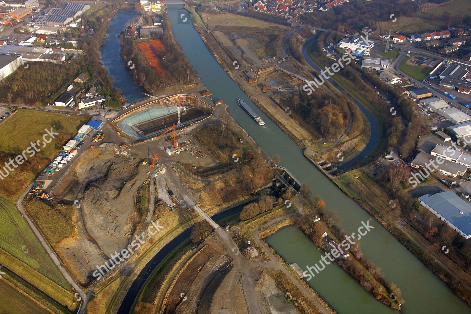 Aerial Photo Emscher River Emscher Dueker Editorial Stock Photo - Stock ...