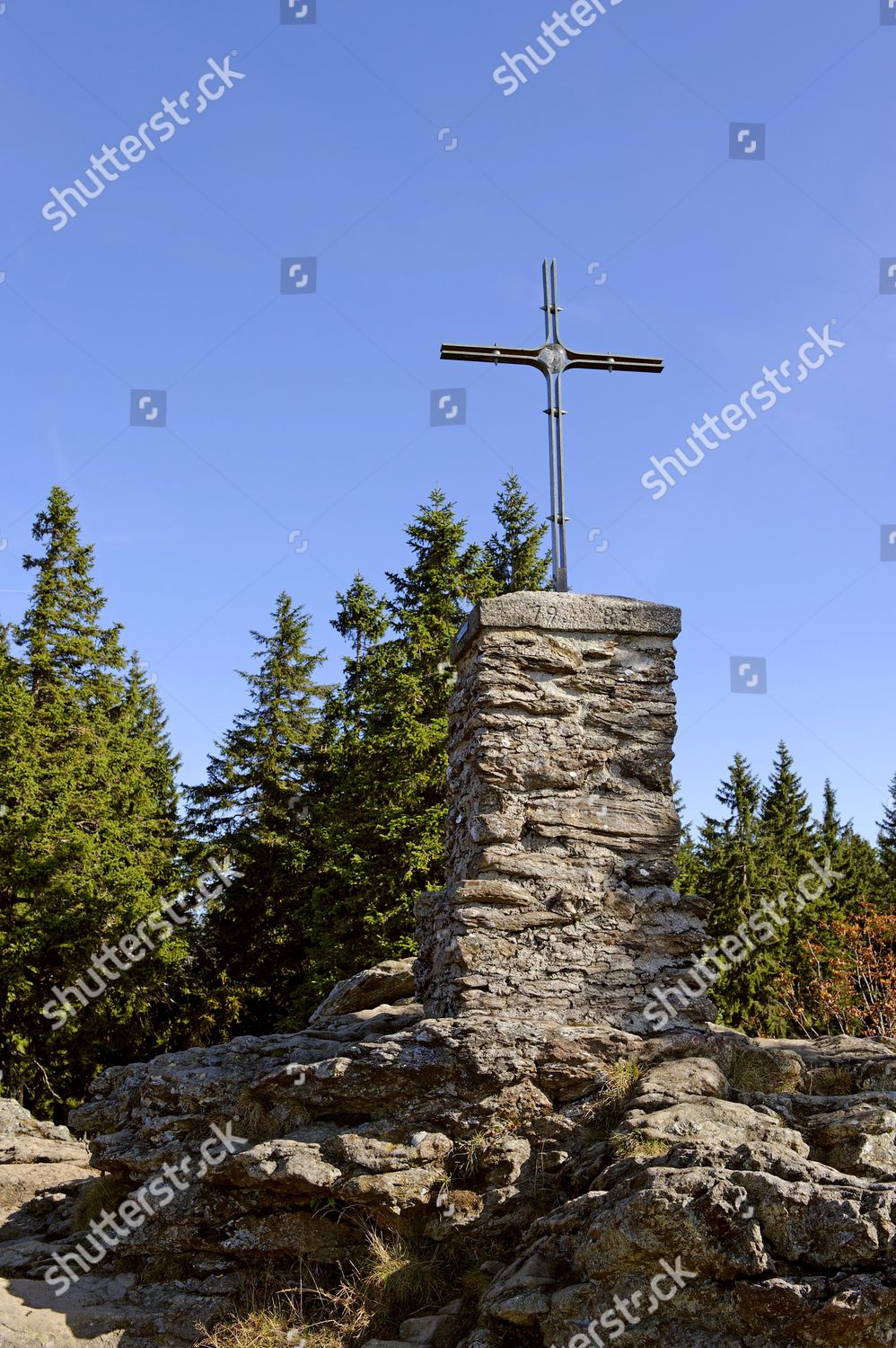 Summit Cross Grosser Falkenstein Mountain National Editorial Stock ...