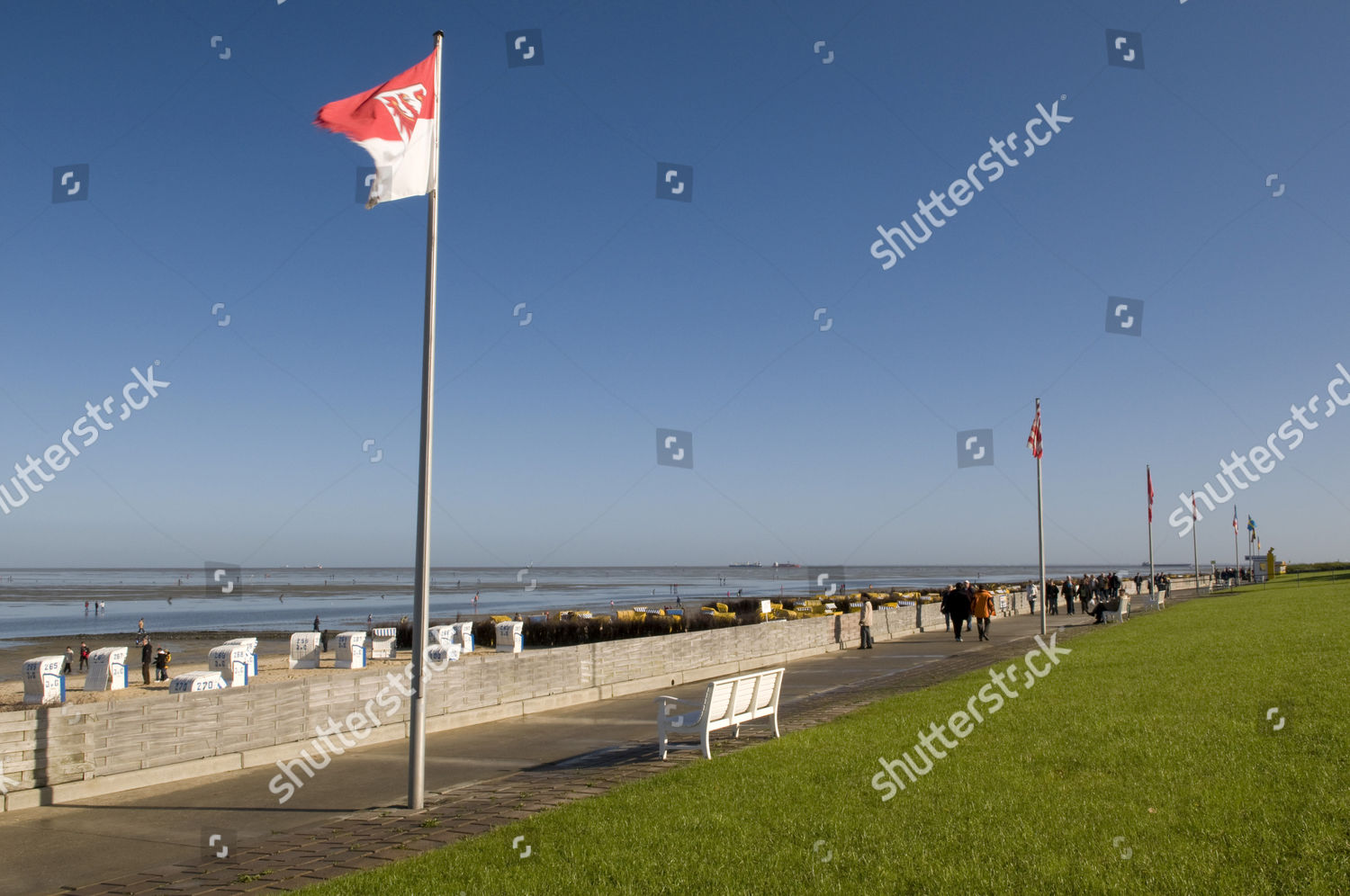 North Sea Beach Promenade Duhnen District Editorial Stock Photo - Stock ...