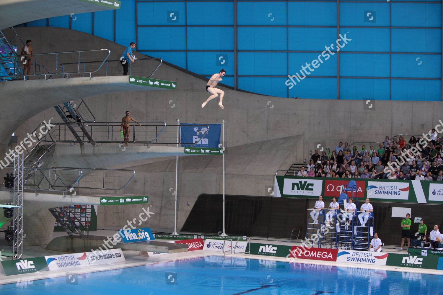 Man Jumps Diving Board Editorial Stock Photo - Stock Image | Shutterstock