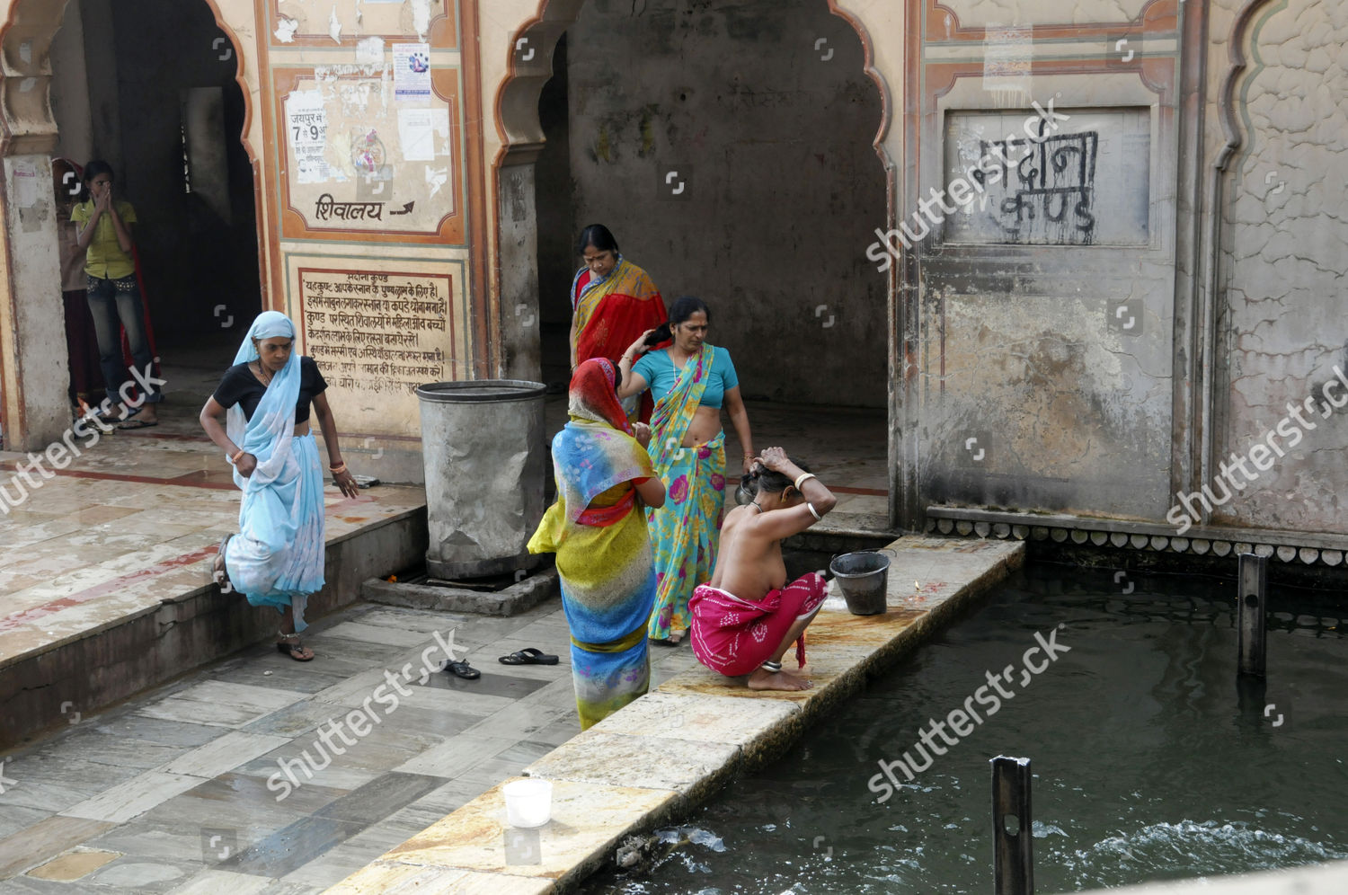 Indian Women Doing Washing Temple Galta Editorial Stock Photo - Stock ...