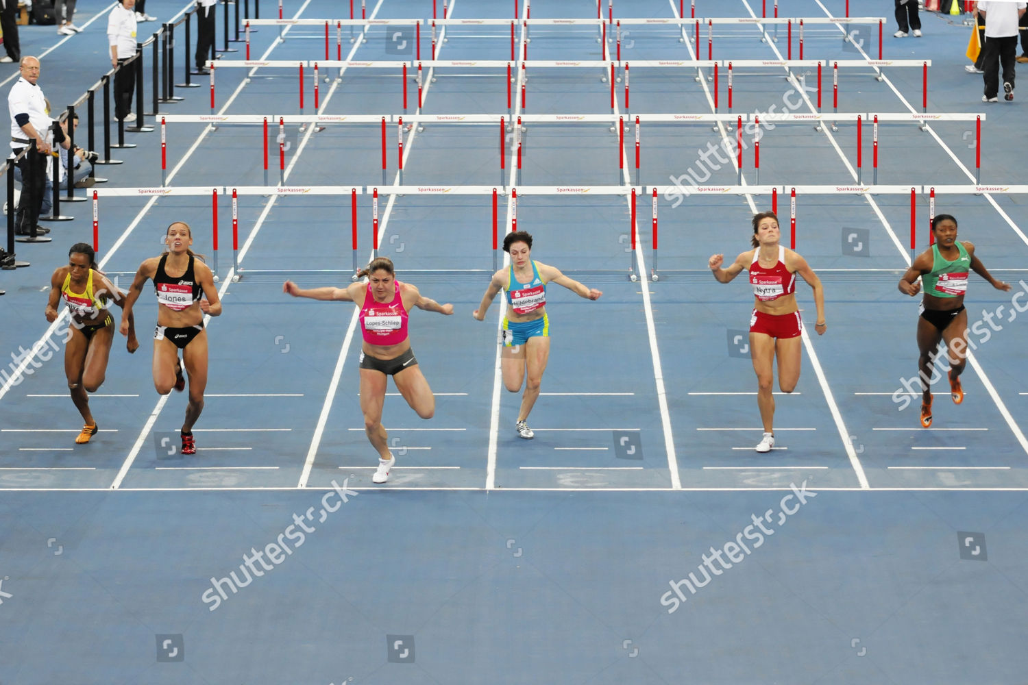 Womens 60m Hurdles Finish Topclass Athletics Editorial Stock Photo ...