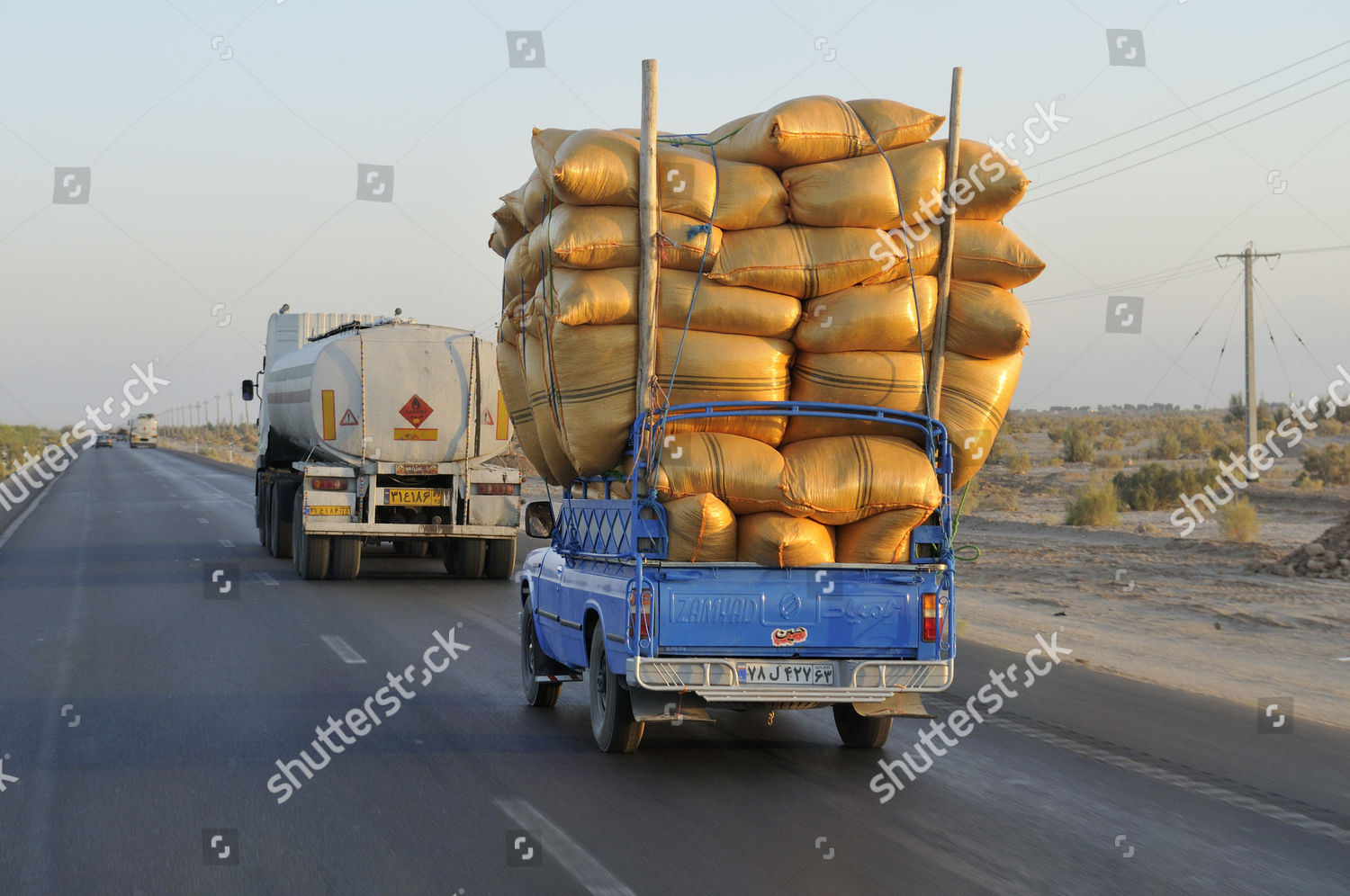 Iranian Pickup Truck Overloaded Sacks On Editorial Stock Photo - Stock ...