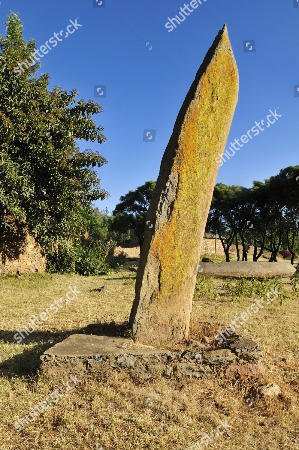 Ancient Undecorated Axumite Stele Aksum Axum Editorial Stock Photo ...