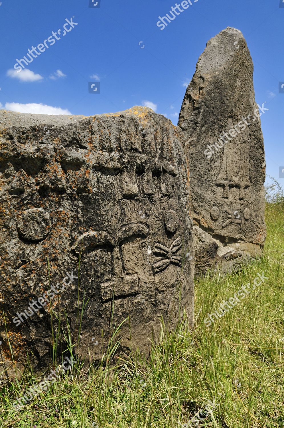 Ancient Stone Stele Tiya Unesco World Editorial Stock Photo - Stock ...