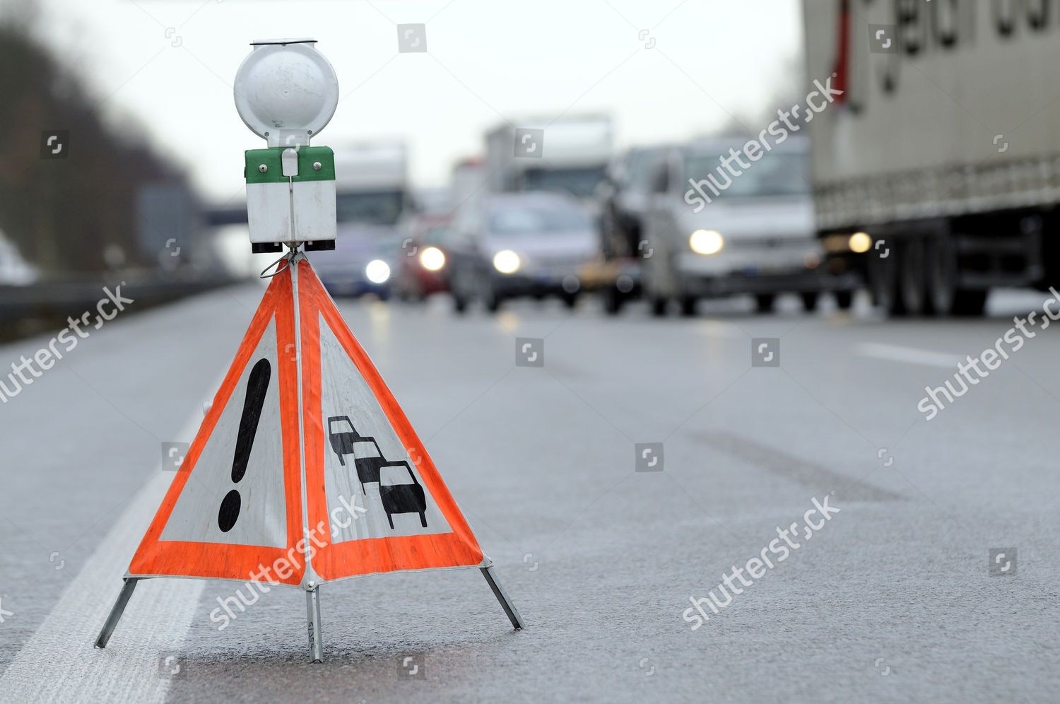 Collapsible Warning Triangle After Accident On Editorial Stock Photo ...