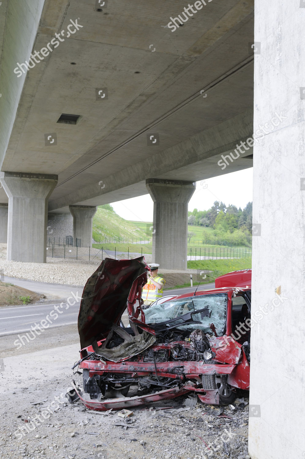 Smashed Toyota That Has Crashed Into Editorial Stock Photo - Stock ...
