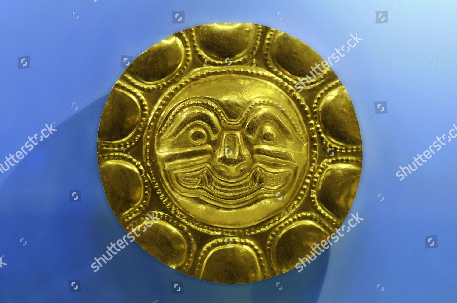 PRE-COLUMBIAN GOLDWORK COLLECTION SOLAR DISK GOLD Editorial Stock Photo ...