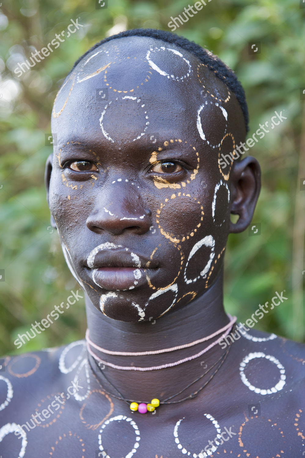 Surma Man Facial Body Painting Kibish Editorial Stock Photo - Stock ...