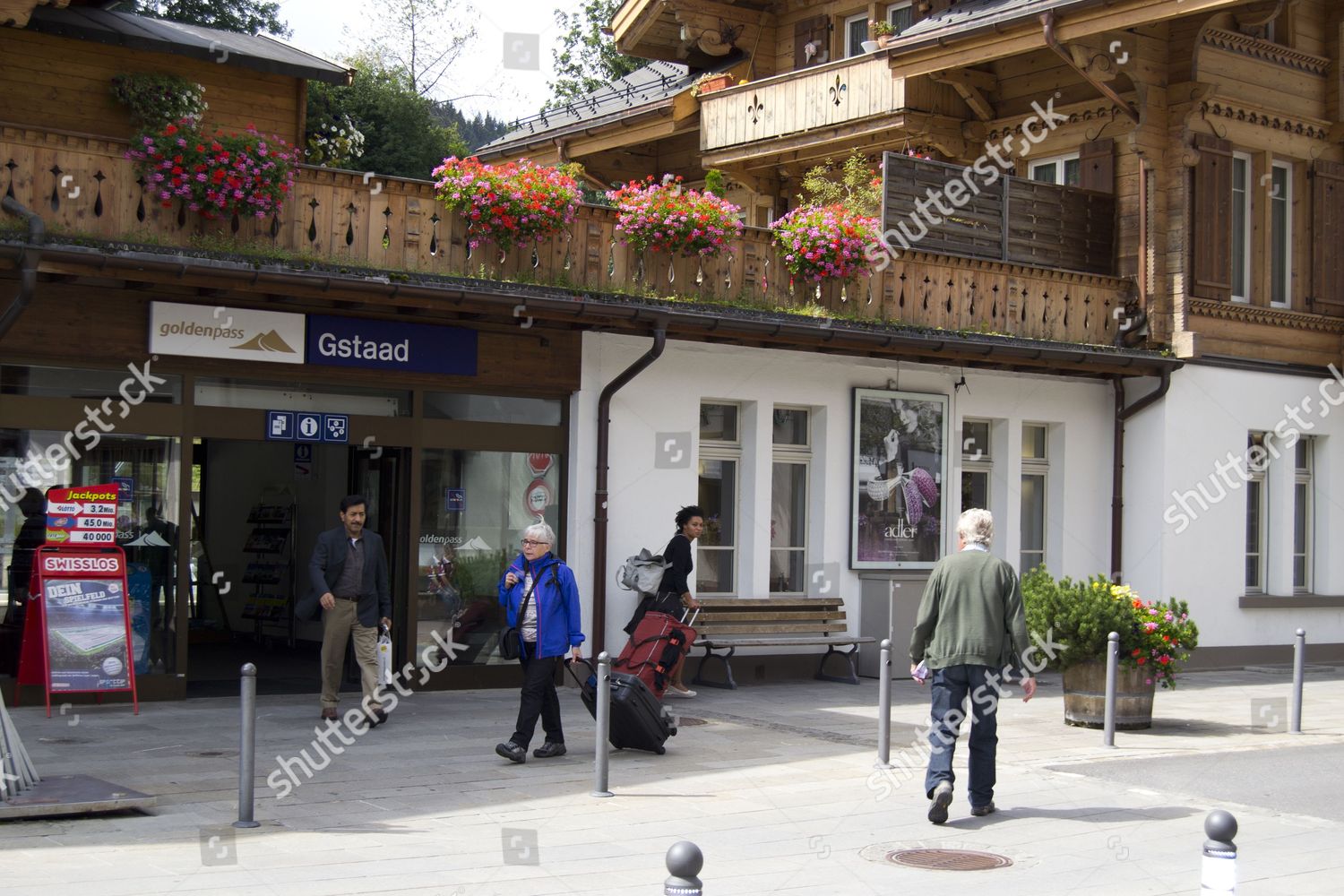 Gstaad Train Station On Banhoffstrasse Editorial Stock Photo - Stock ...