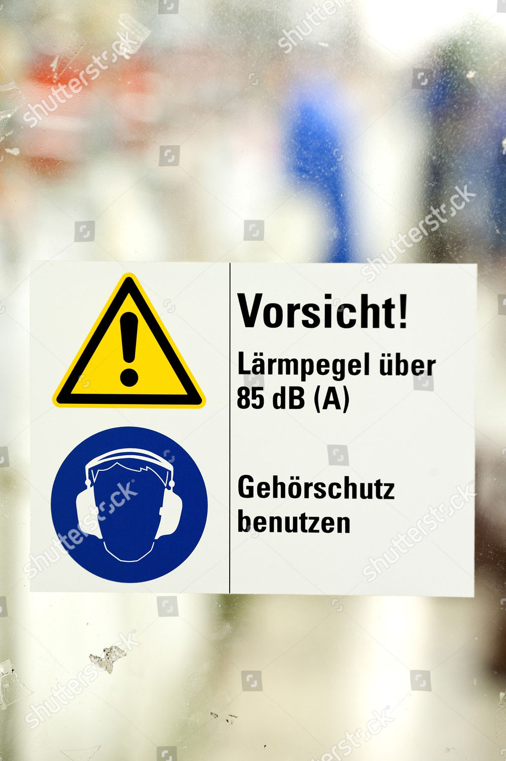 Sign German Caution Noise Levels Above Editorial Stock Photo - Stock ...