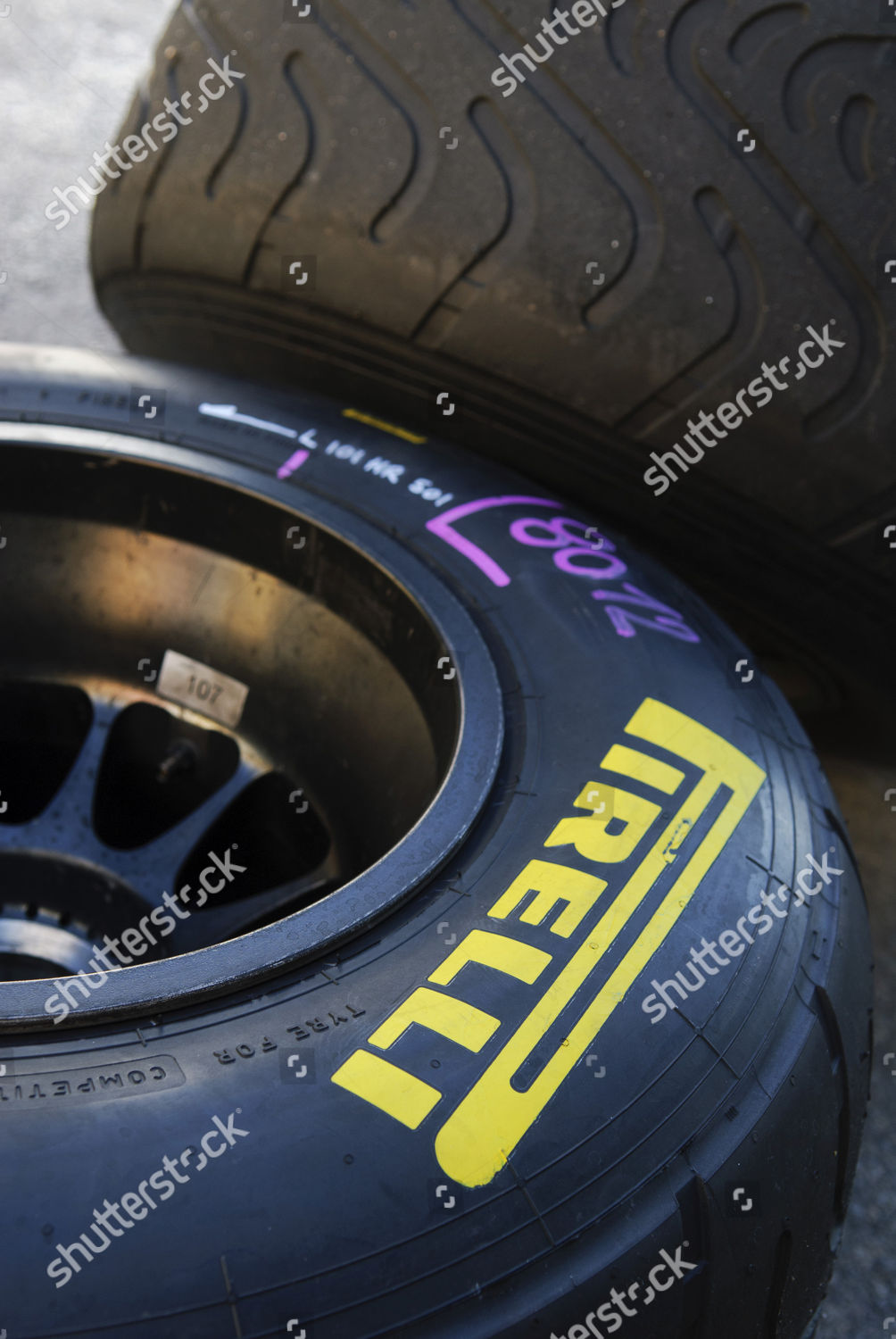Pirelli Formula 1 Racing Tyres Wet Editorial Stock Photo - Stock Image ...