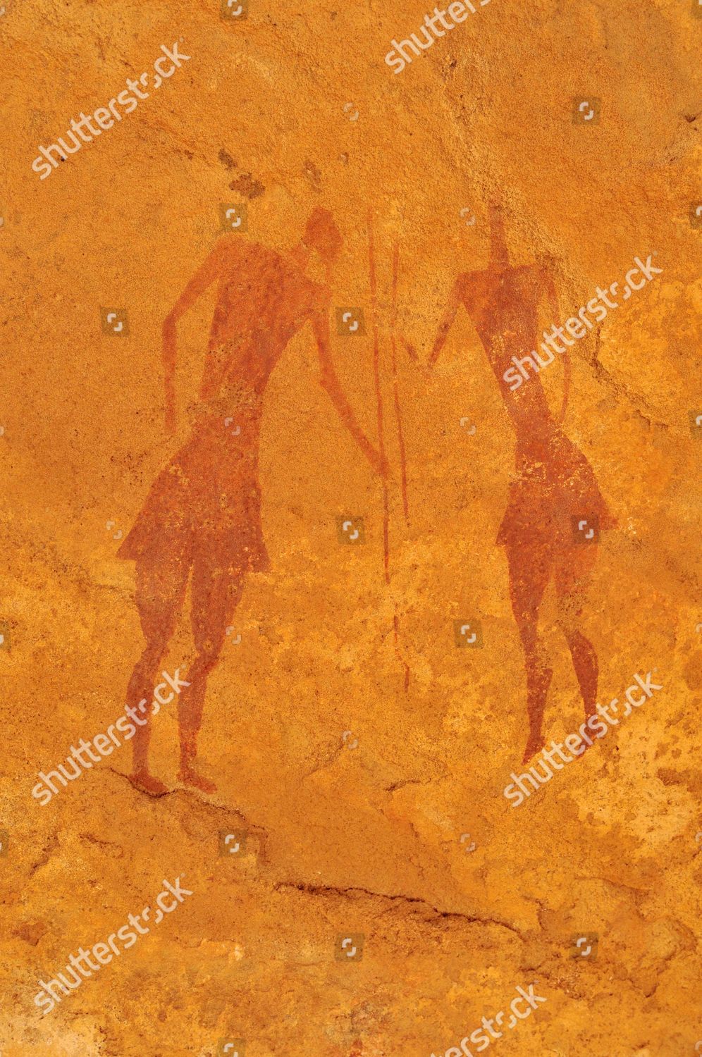 Painted Warriors Neolithic Rockart Acacus Mountains Editorial Stock ...