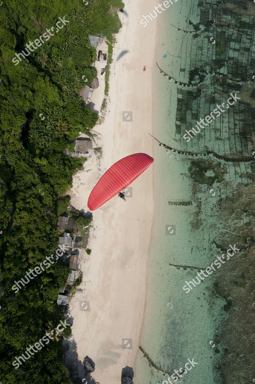 Aerial View Paragliding Beach Sea Fishing Editorial Stock Photo - Stock ...
