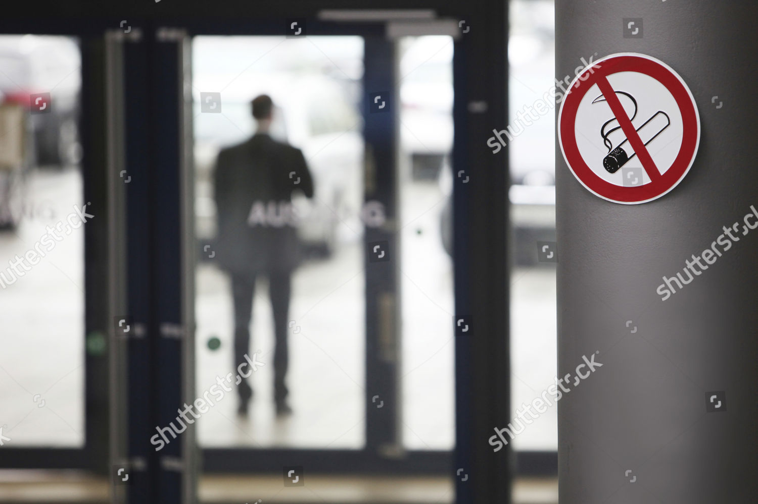 No Smoking Sign Man Smoking Front Editorial Stock Photo - Stock Image ...