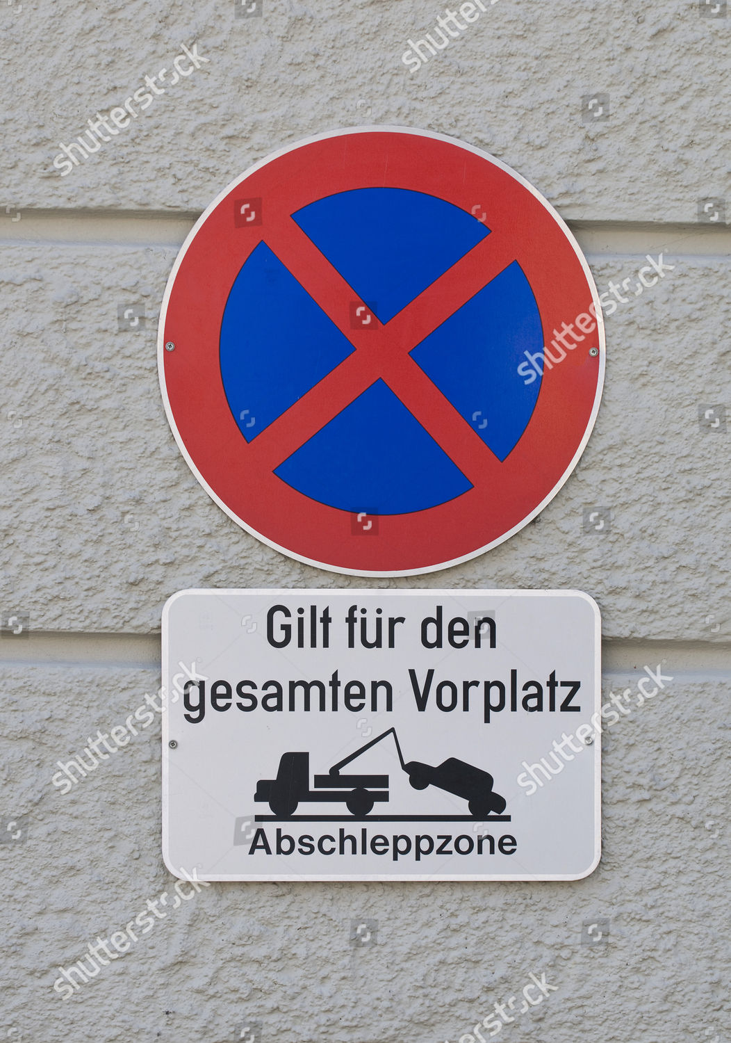 PROHIBITION SIGN ABSOLUTE PARKING APPLIES ENTIRE Editorial Stock Photo ...