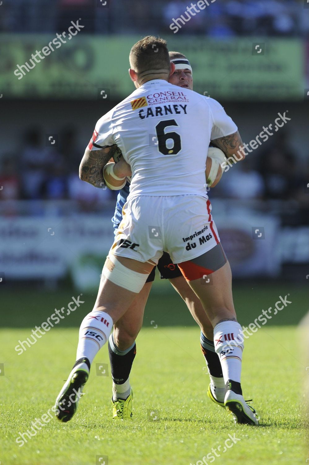 Catalans Todd Carney Tackled Travis Burns Editorial Stock Photo - Stock ...