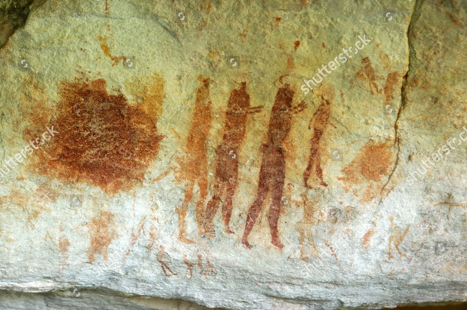 Dance Group Prehistoric Rock Drawings Bushmen Editorial Stock Photo ...
