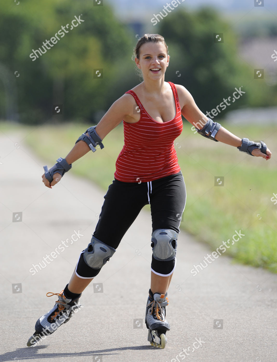 Model Released Girl Inline Skating Editorial Stock Photo - Stock Image ...