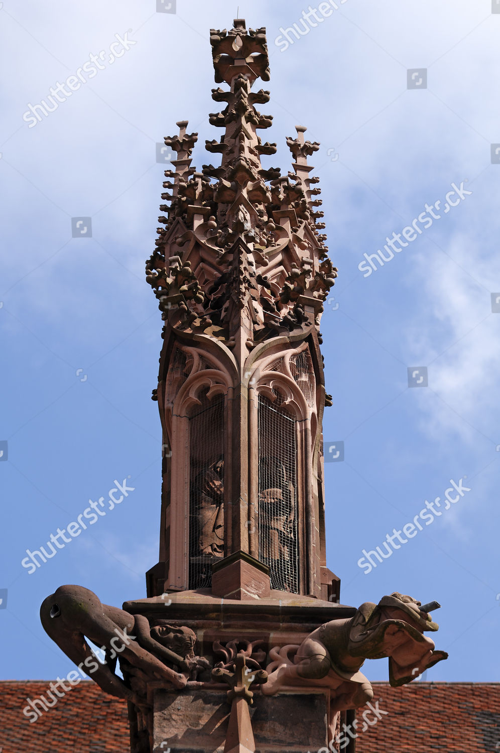 Grotesque Figures Gargoyles Delicate Roof Pillar Editorial Stock Photo ...