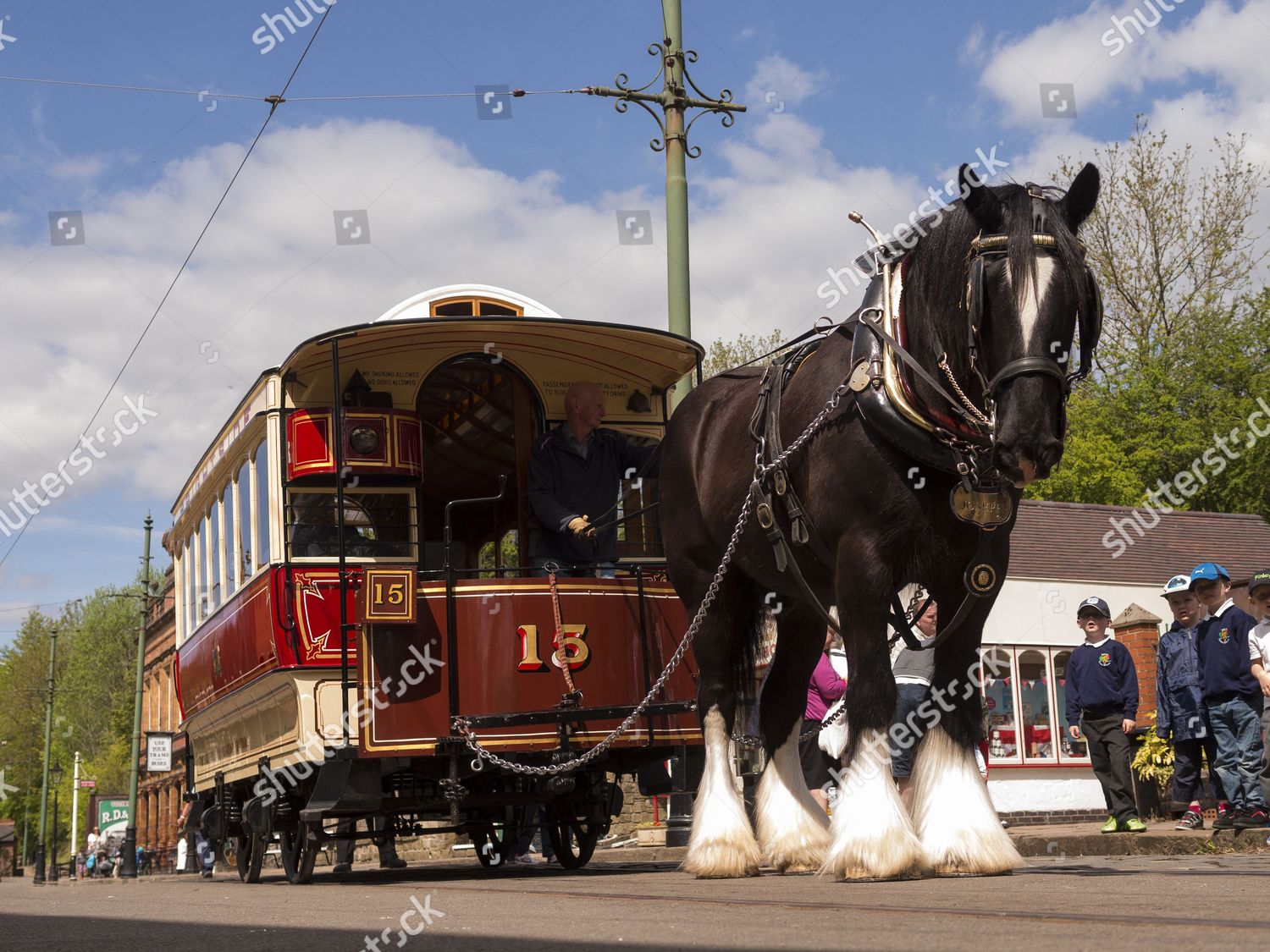 Vintage Horsedrawn Tram Being Pulled By Editorial Stock Photo - Stock ...