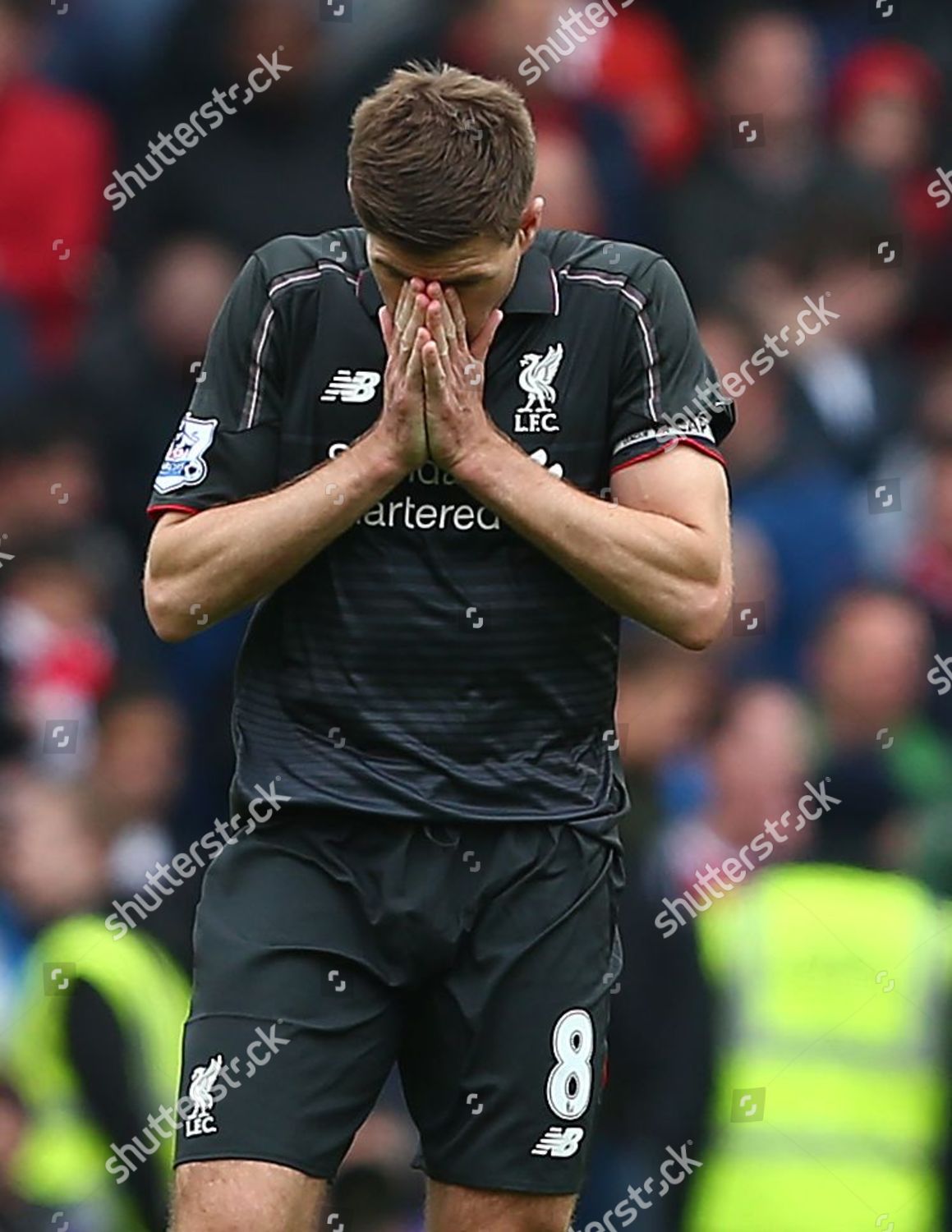 Steven Gerrard Liverpool Covers His Face Editorial Stock Photo - Stock ...