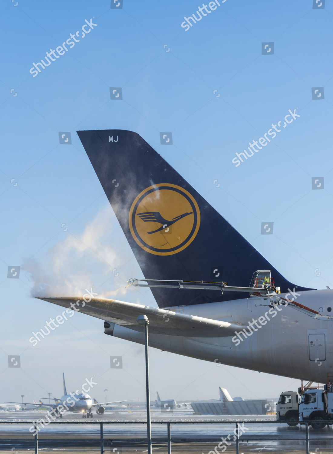 Tail Fin Lufthansa Airbus A380841 During Editorial Stock Photo - Stock ...
