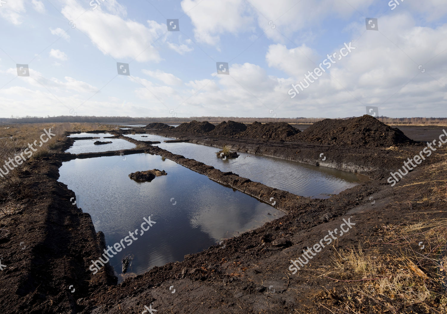 Peat Digging Area Bog Ready Renaturation Editorial Stock Photo - Stock ...