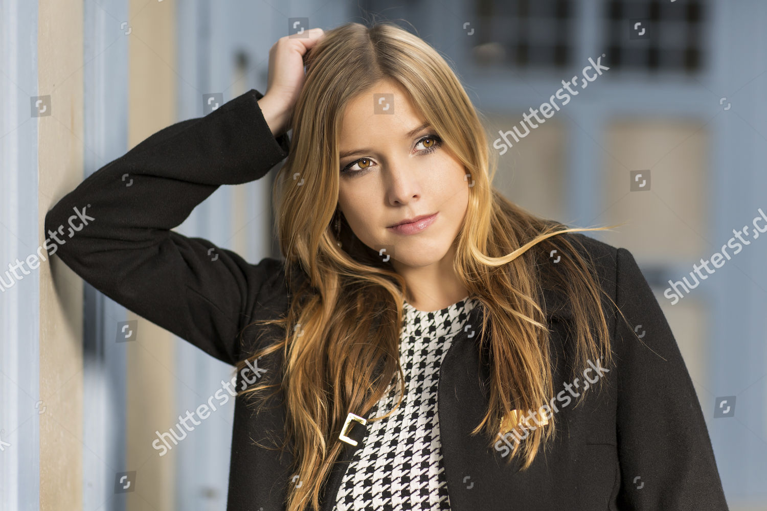 Model Released Young Woman Leaning Elbows Editorial Stock Photo - Stock ...