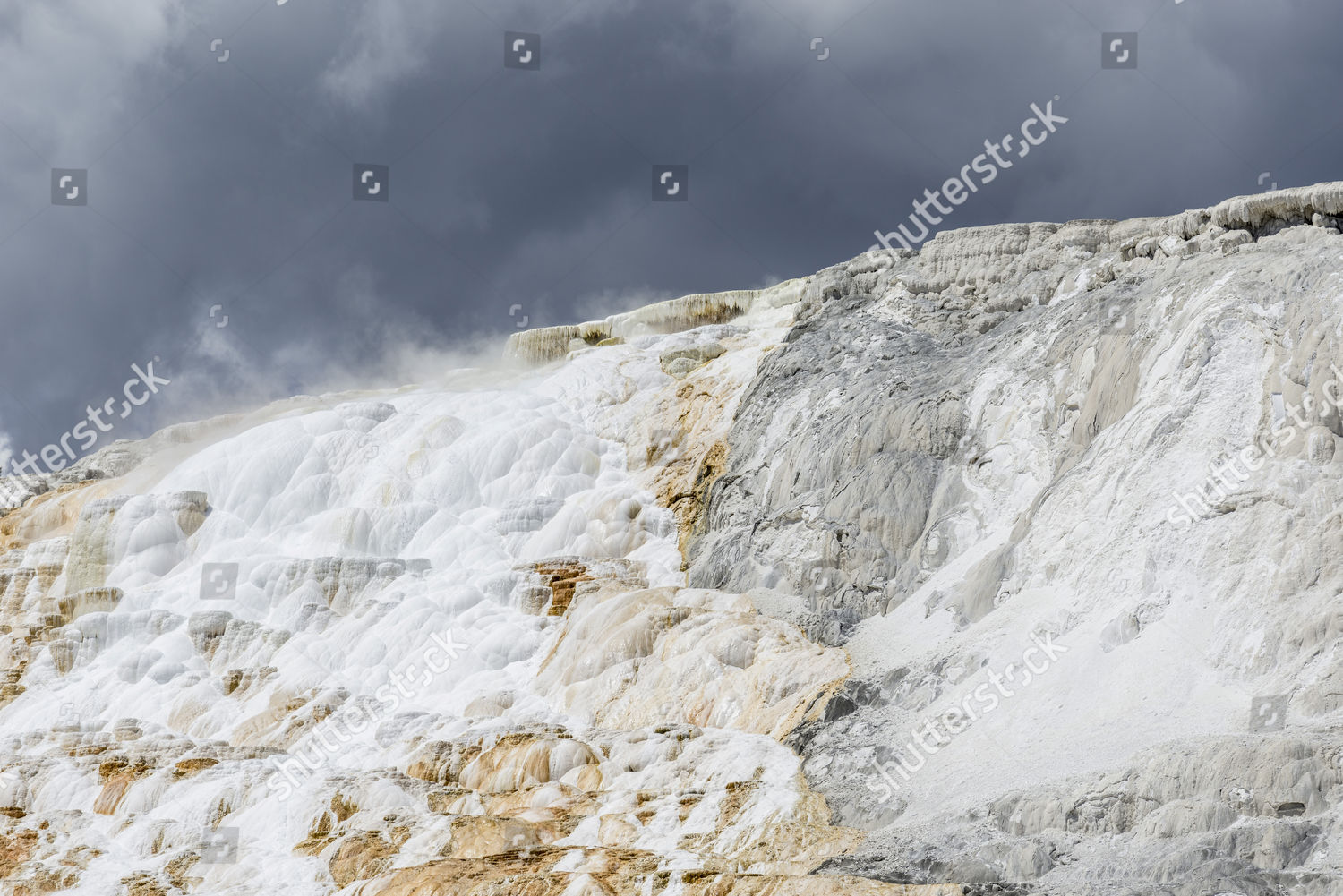 Sinter Terraces Lower Terrace Mammoth Hot Editorial Stock Photo - Stock ...