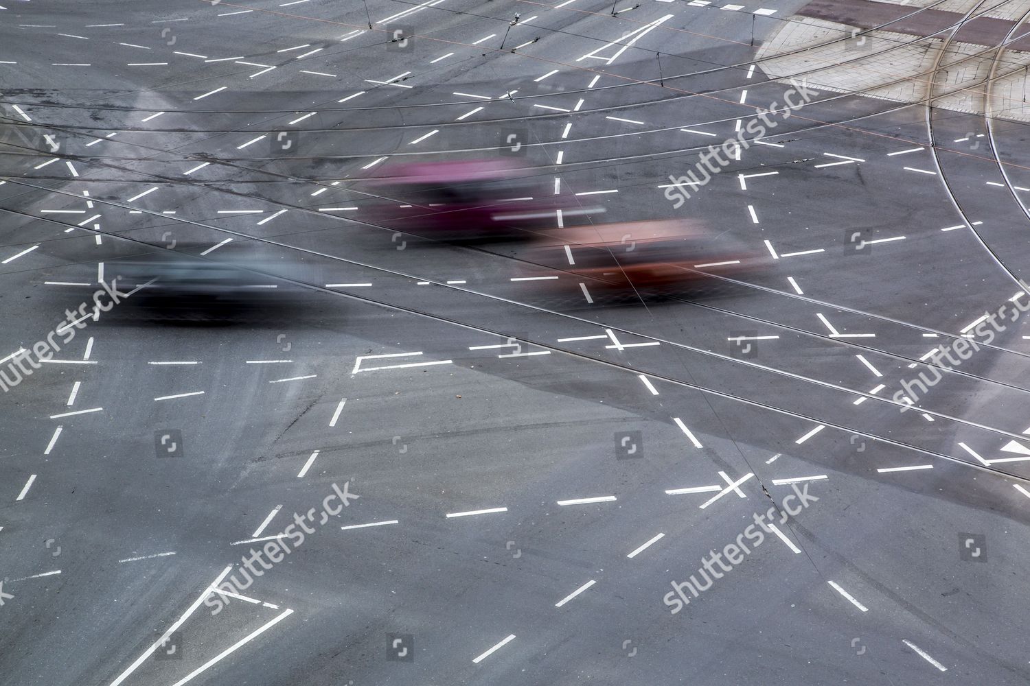 Large Road Junction Road Markings Various Editorial Stock Photo - Stock ...