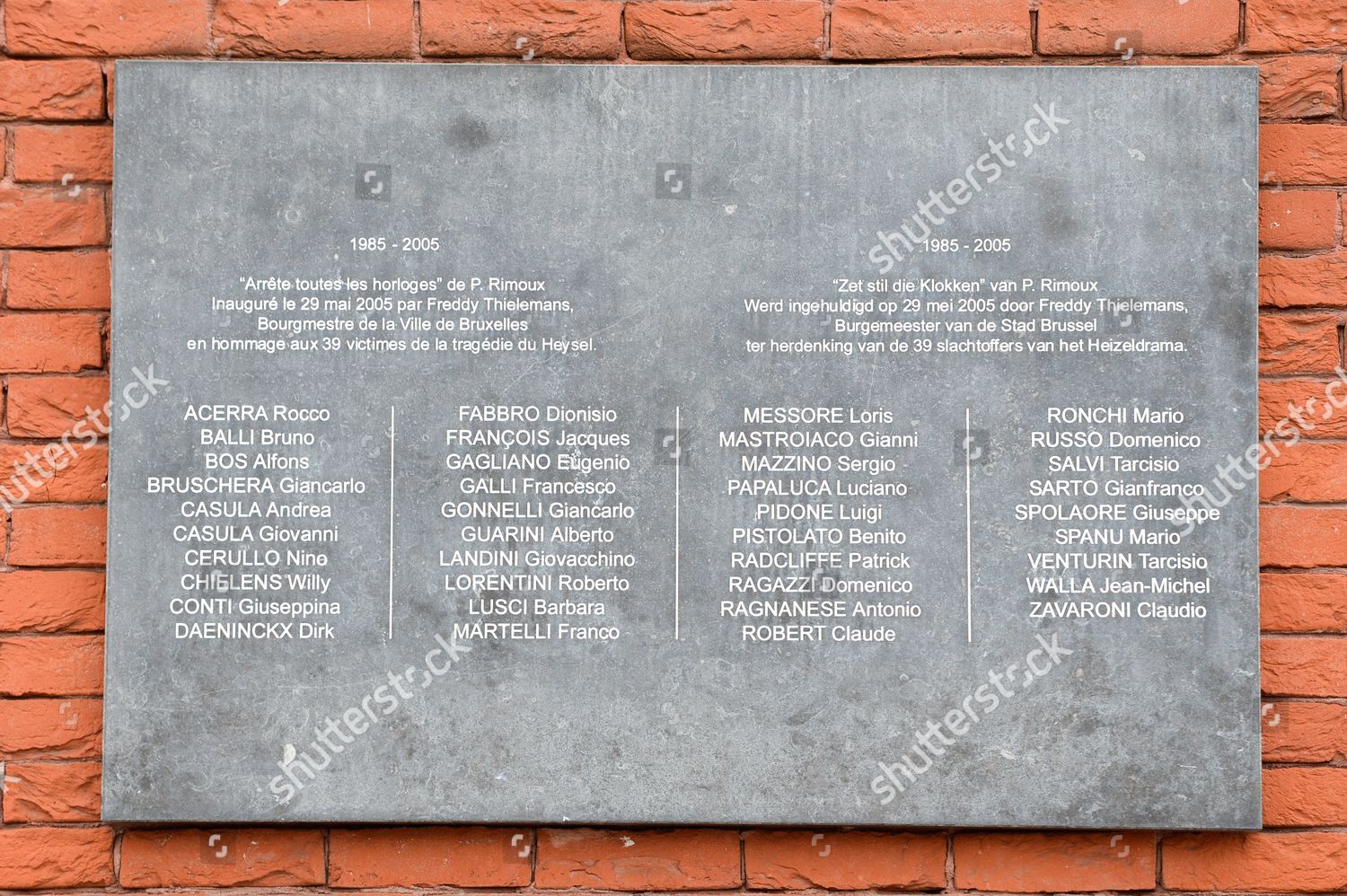 Heysel Stadium Disaster Memorial Editorial Stock Photo - Stock Image ...